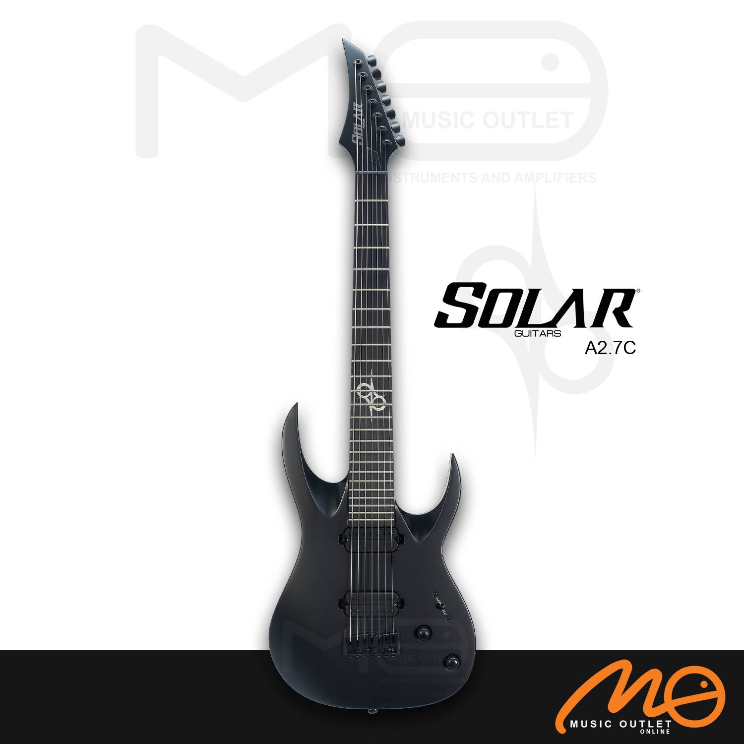 SOLAR A2.7C 7-STRING ELECTRIC GUITAR (CARBON BLACK MATTE)