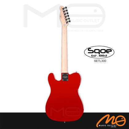 SQOE SETL300 TELECASTER BODY ROSEWOOD FRETBOARD ELECTRIC GUITAR (RED)