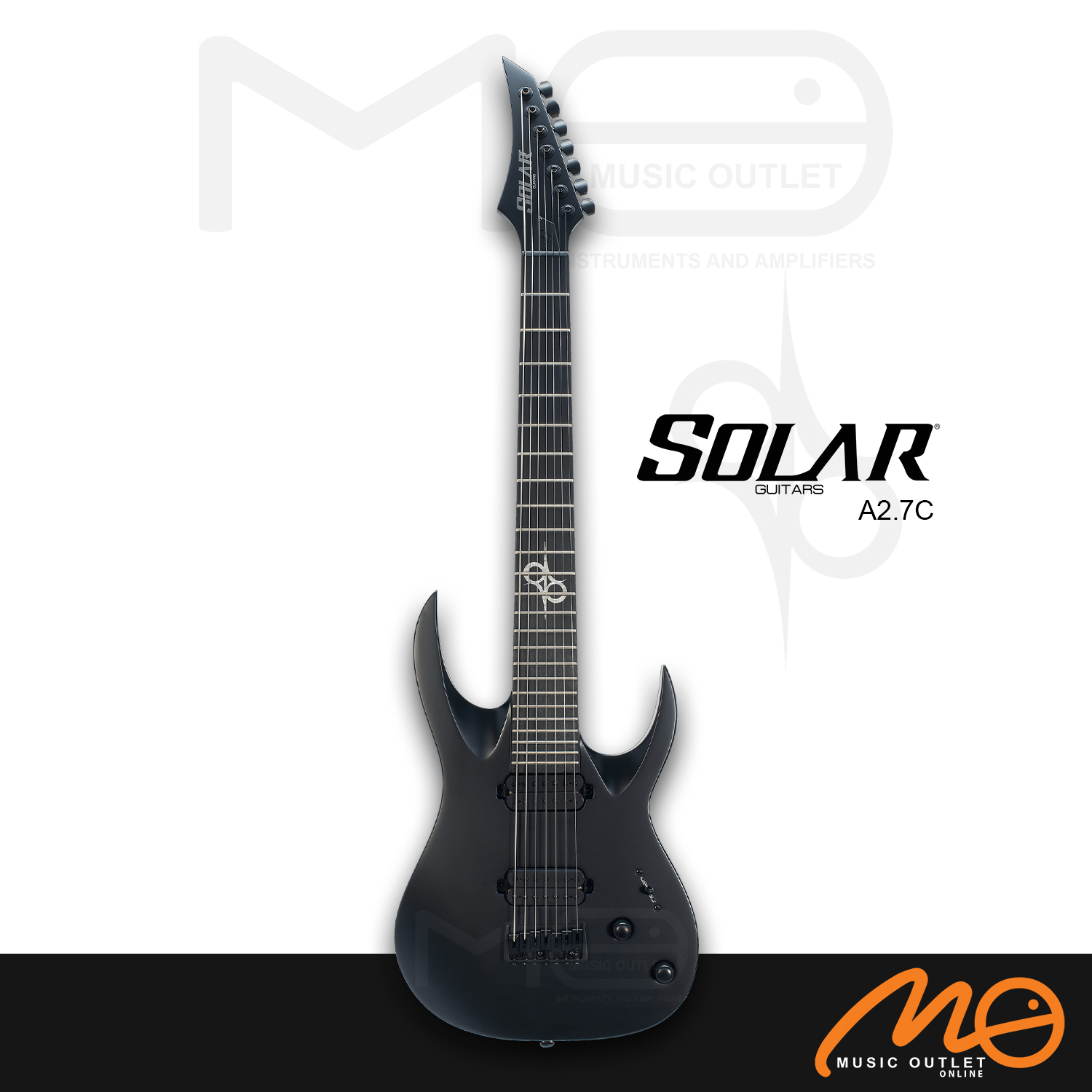 SOLAR A2.7C 7-STRING ELECTRIC GUITAR (CARBON BLACK MATTE)